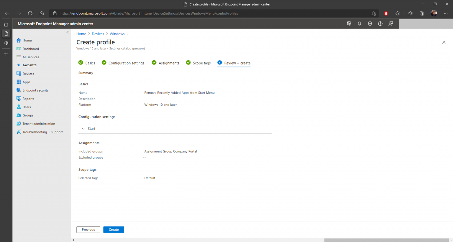 How To Remove Recently Added Apps From Start Menu Using Intune