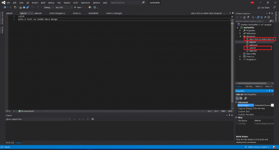 Add embedded text file to project and read from them – Alexandru Marin