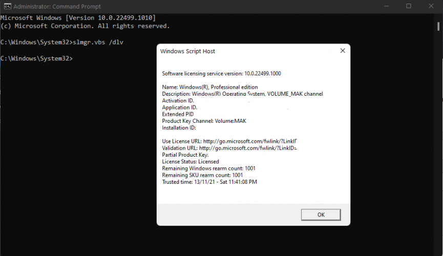 Get Windows license status in English – Alexandru Marin