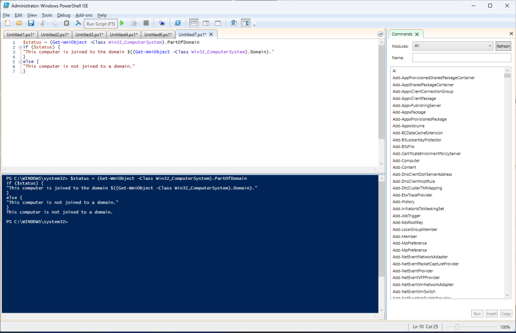 Check if a system is joined to domain using PowerShell – Alexandru Marin