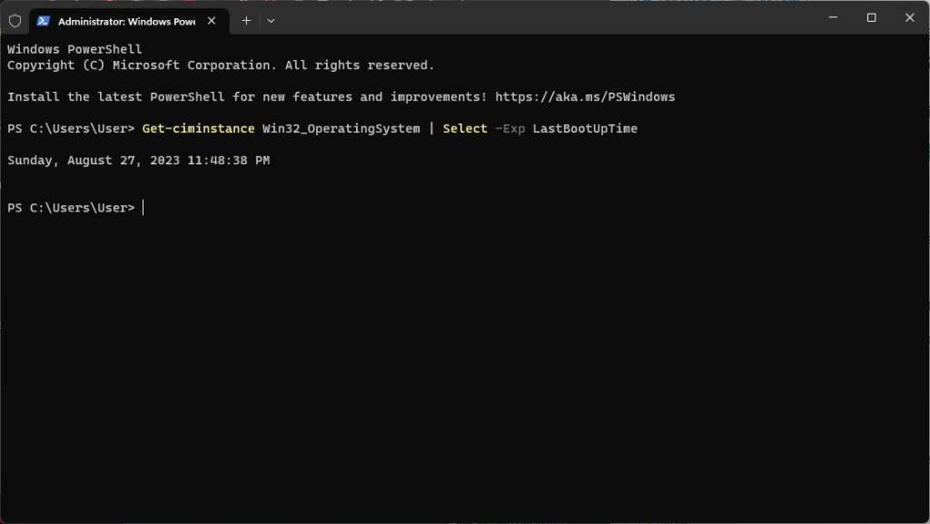 Get correct reboot time of OS with PowerShell – Alexandru Marin