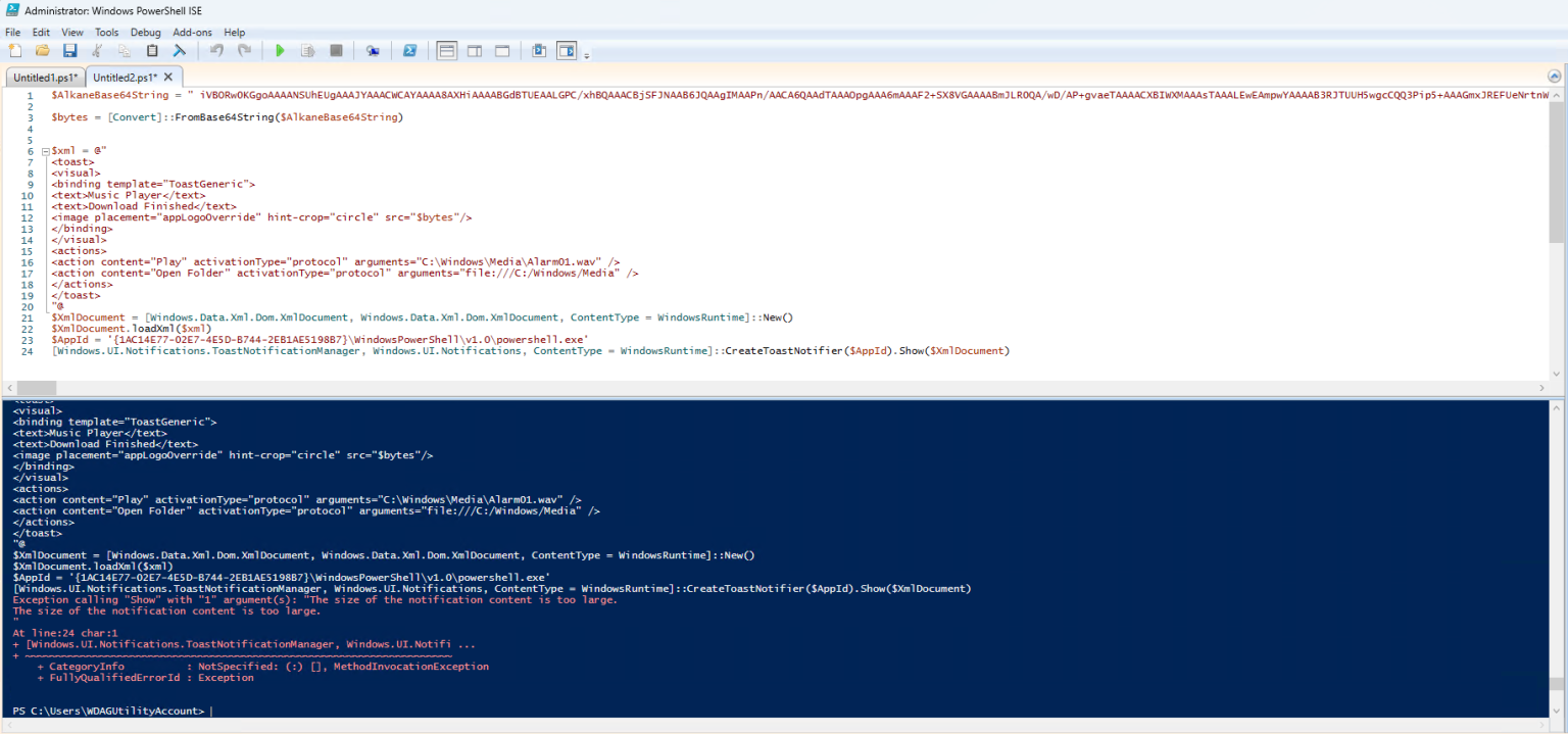 Working With Toast Notifications And Using Powershell Scripts As Button Actions Alexandru Marin 9869
